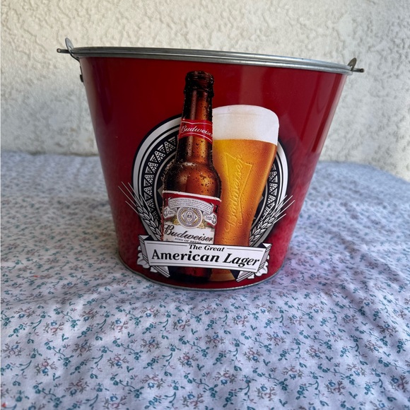 Budweiser | Other | Budweiser Red Beer Bucket With Logo | Poshmark